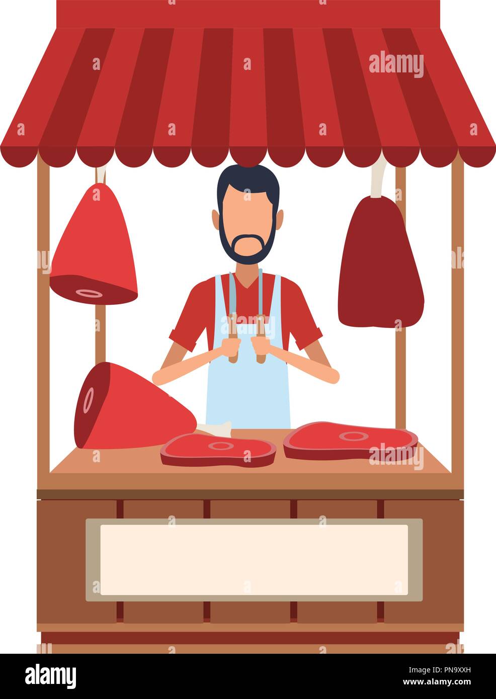 Butcher stand isolated Stock Vector Image & Art - Alamy