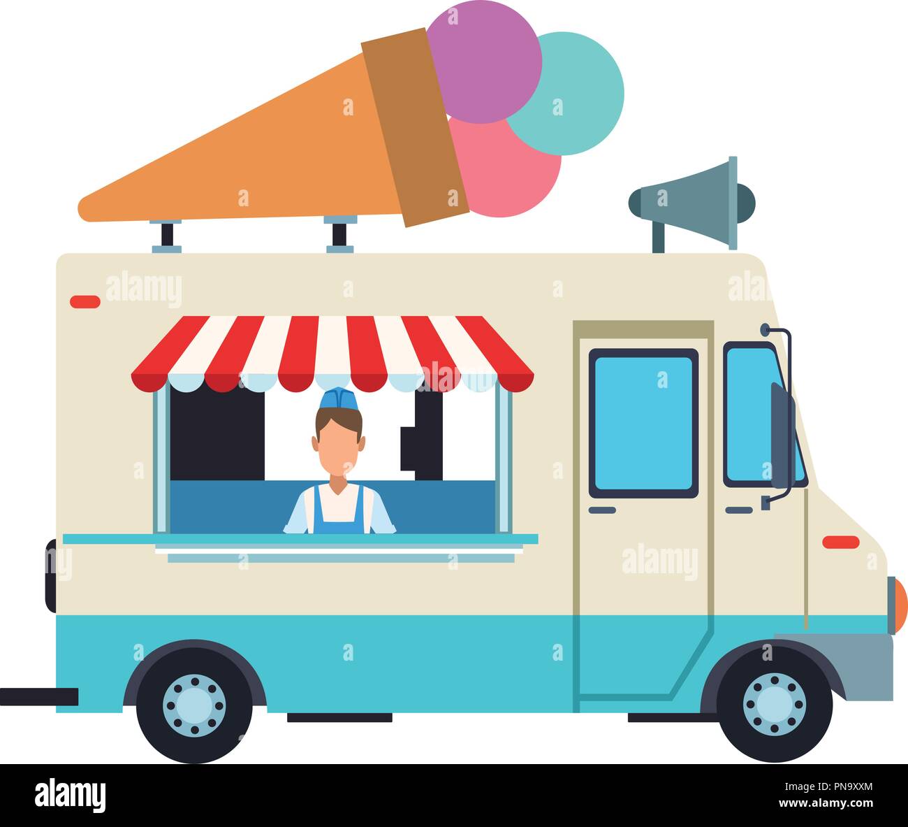 Ice cream street seller Stock Vector Images - Alamy