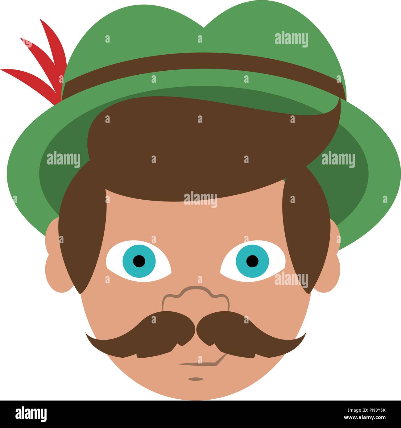 Irish man head with mustache and hat Stock Vector Image & Art - Alamy