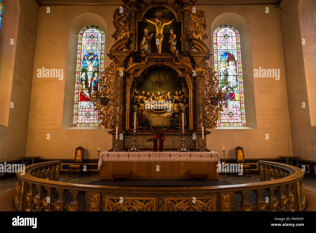 Interior of the Oslo Cathedral, Altar, Oslo, Norway Stock Photo - Alamy