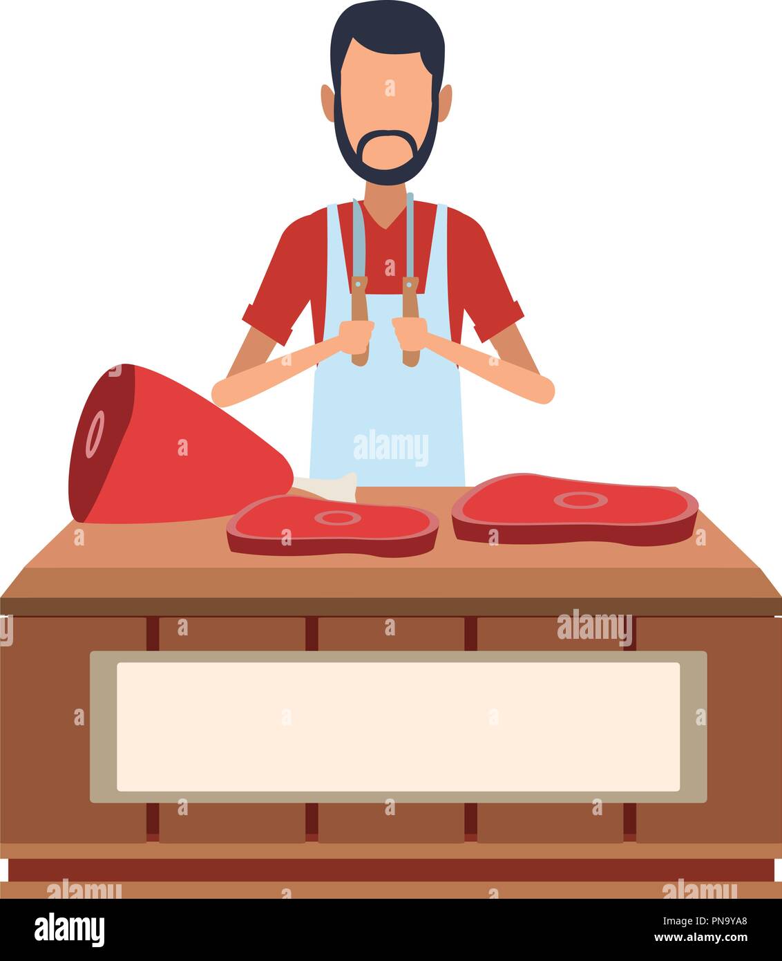 Butcher stand isolated Stock Vector Image & Art - Alamy