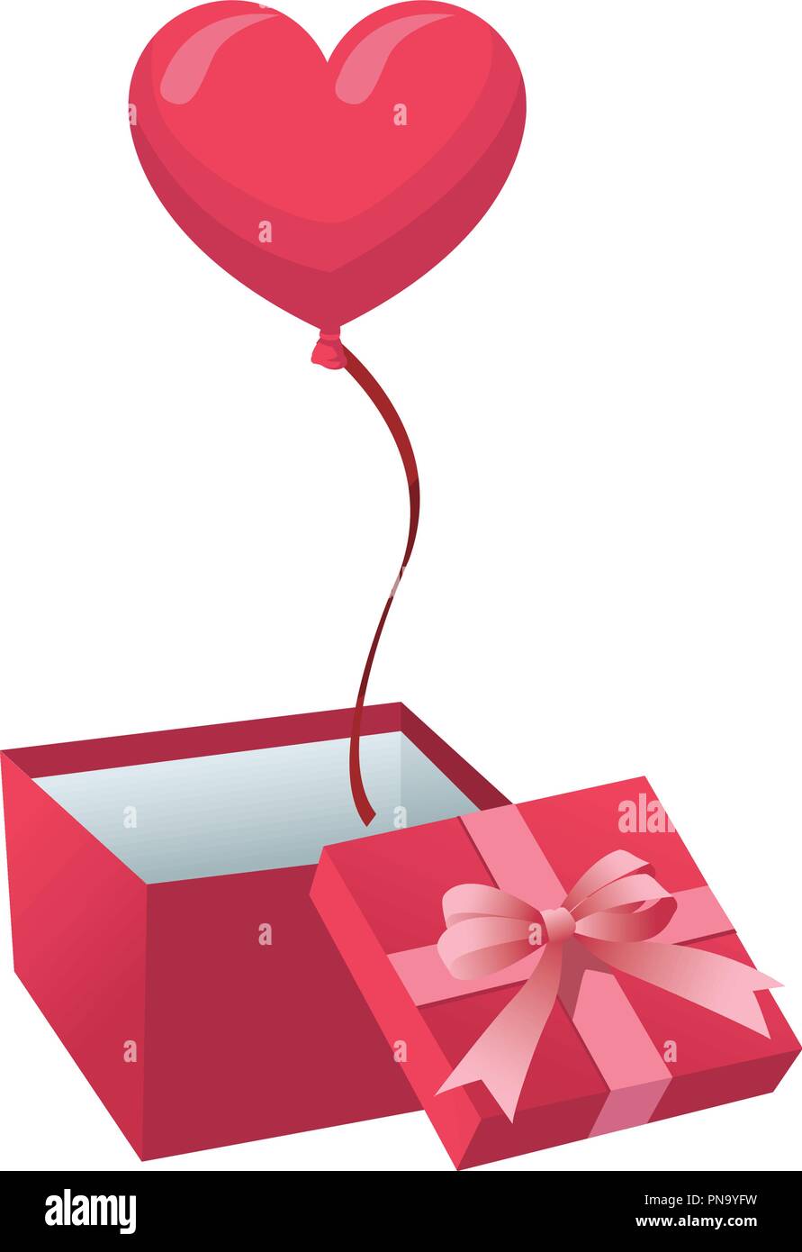 Giftbox open with balloon Stock Vector Image & Art - Alamy