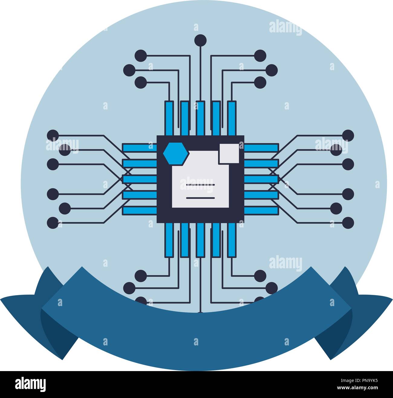 Microchip technology symbol round emblem Stock Vector Image & Art - Alamy