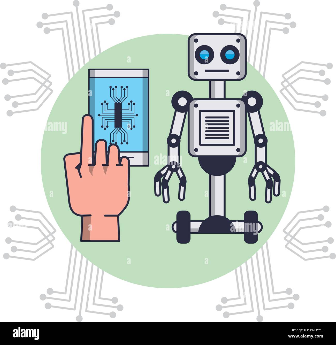 Robot and smartphone Stock Vector Image & Art - Alamy