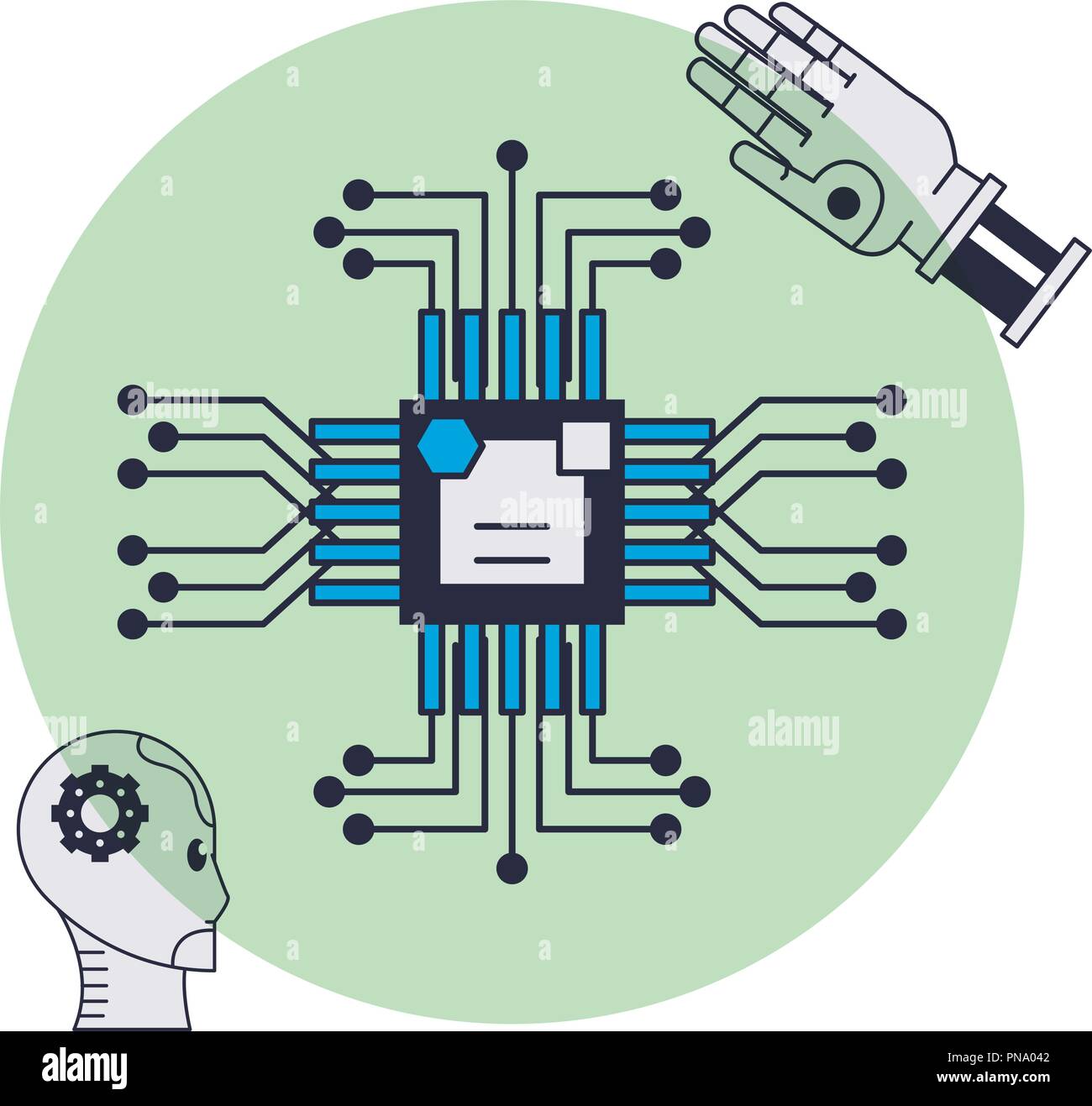 Microchip and robots Stock Vector Image & Art - Alamy