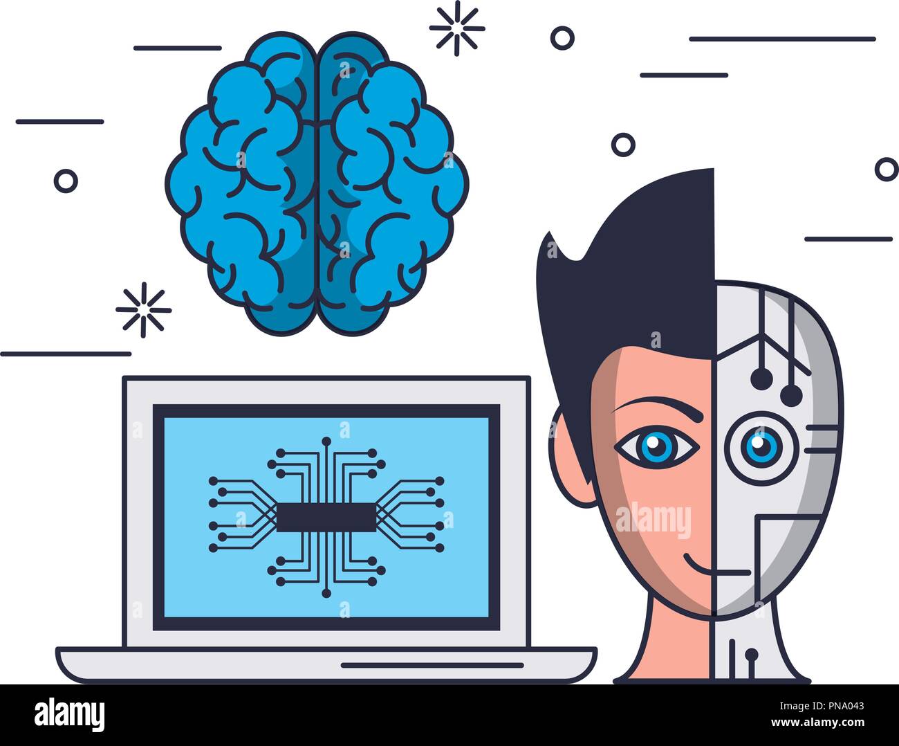 Artificial intelligence and computer Stock Vector Image & Art - Alamy