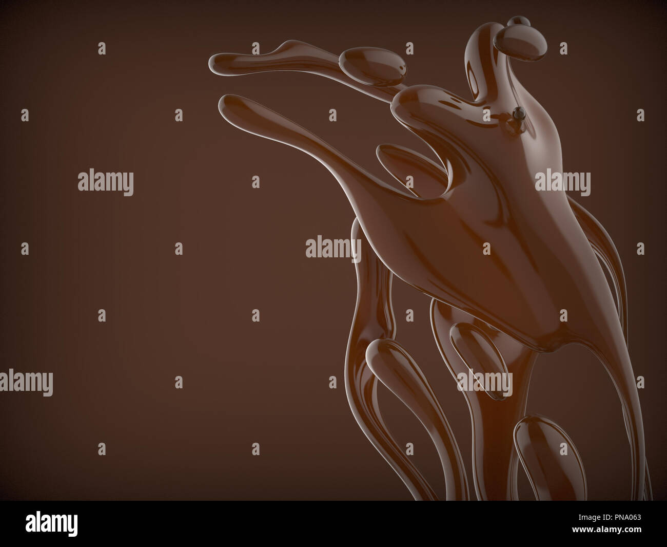 Abstract background with splash of liquid chocolate. 3d rendering Stock ...