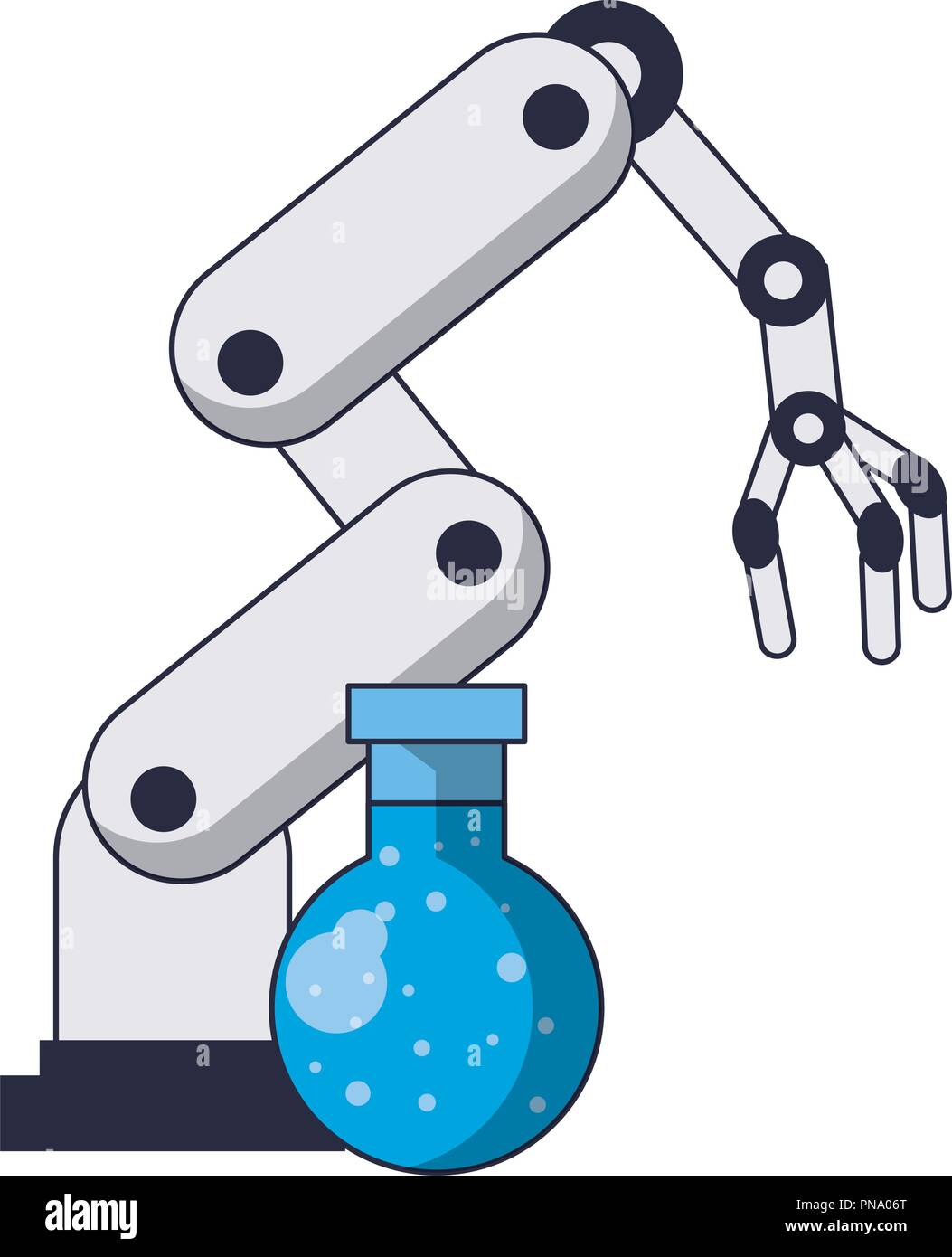 Robot arm with flask Stock Vector Image & Art - Alamy
