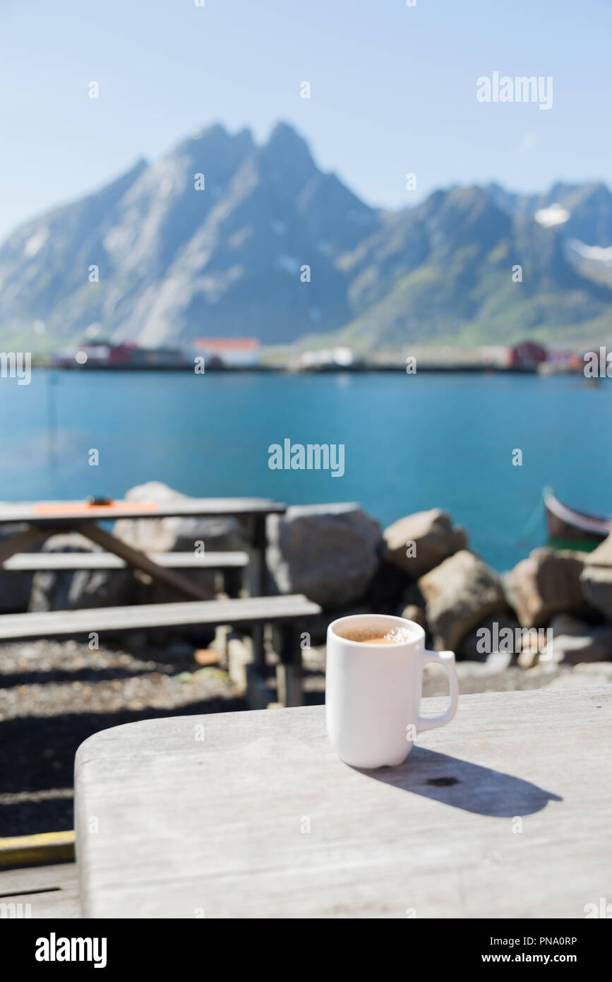 Coffee break in Sund, Lofoten Islands, Norway Stock Photo - Alamy
