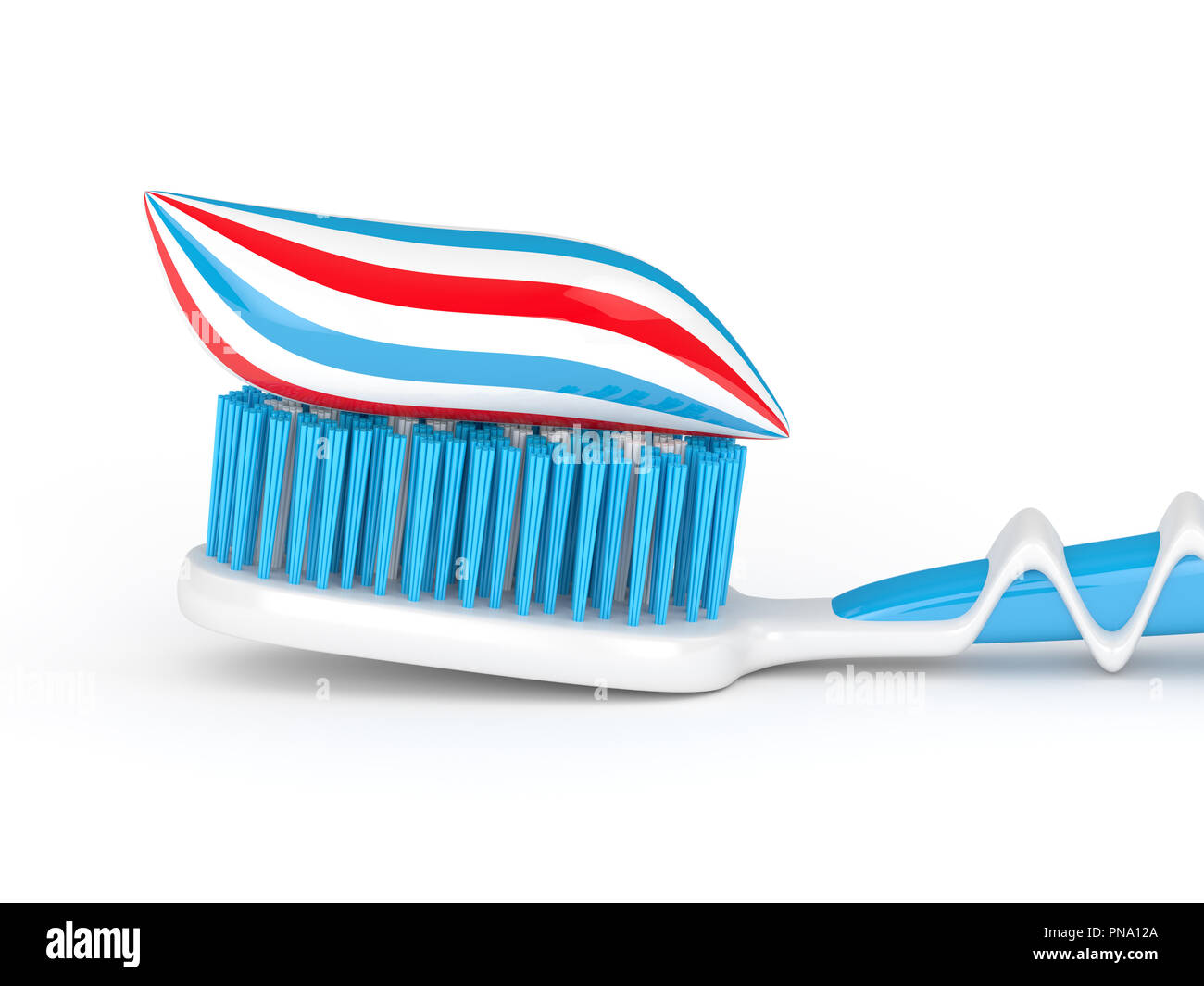 3d render of toothbrush with toothpaste isolated over white background ...