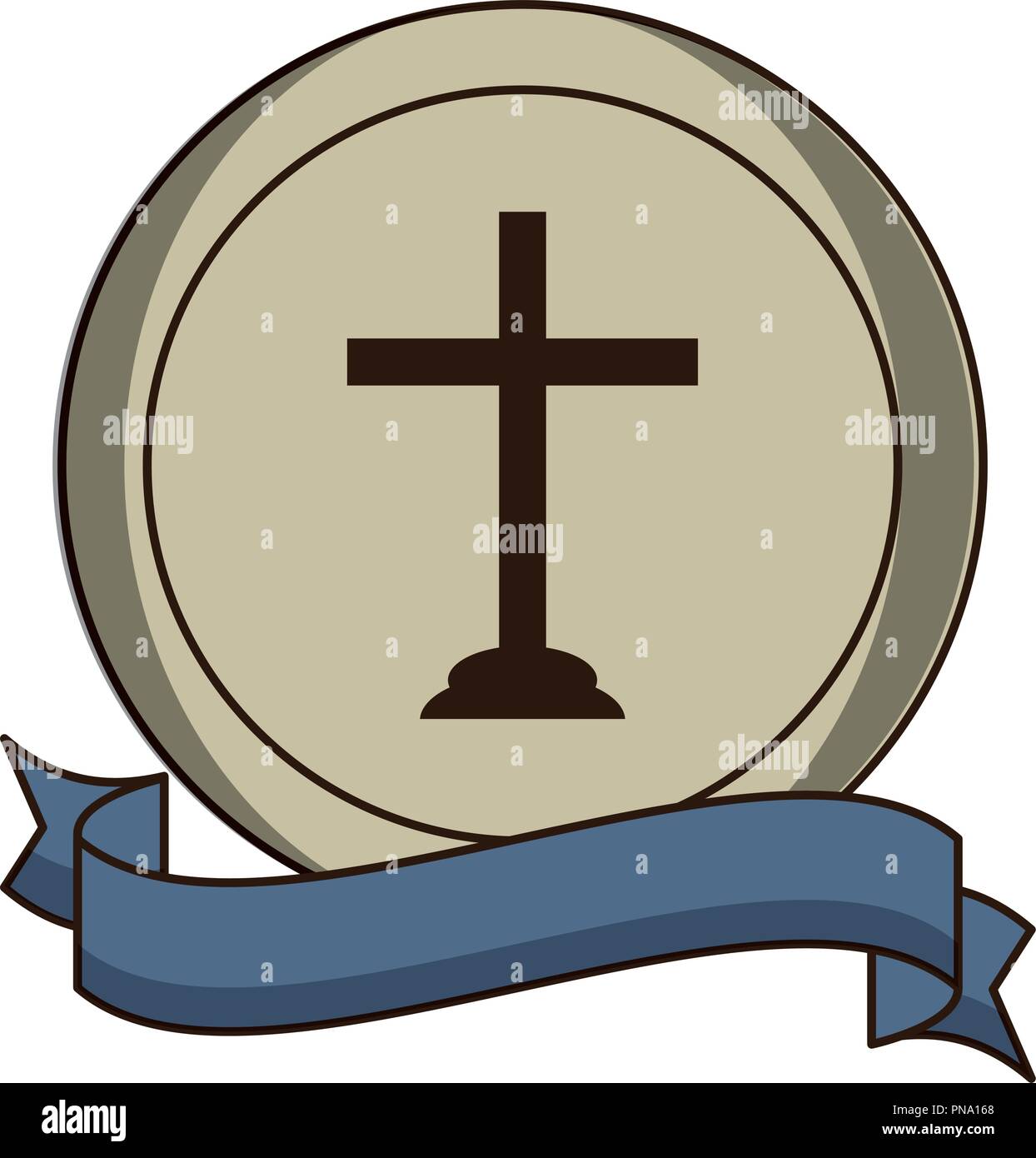 Christian cross symbol round emblem Stock Vector Image & Art - Alamy