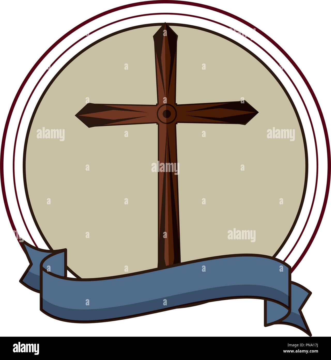 Christian cross symbol round emblem Stock Vector Image & Art - Alamy