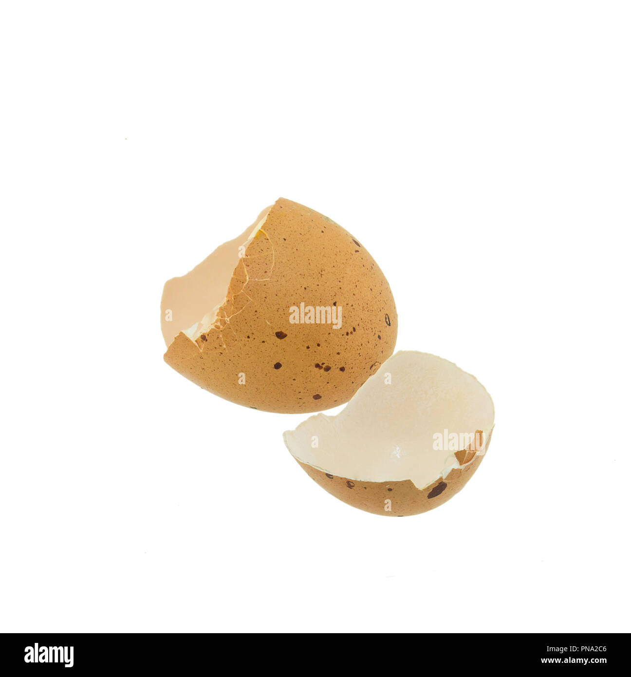 Broken eggshell isolated on white background Stock Photo - Alamy