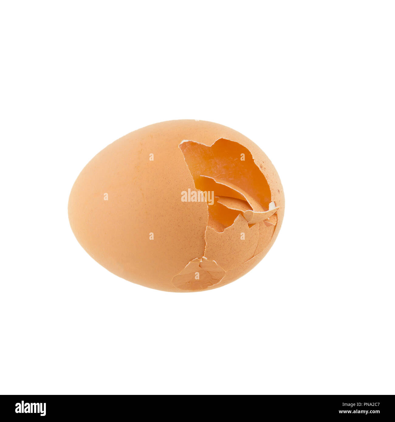Broken empty egg shell isolated on white background Stock Photo - Alamy