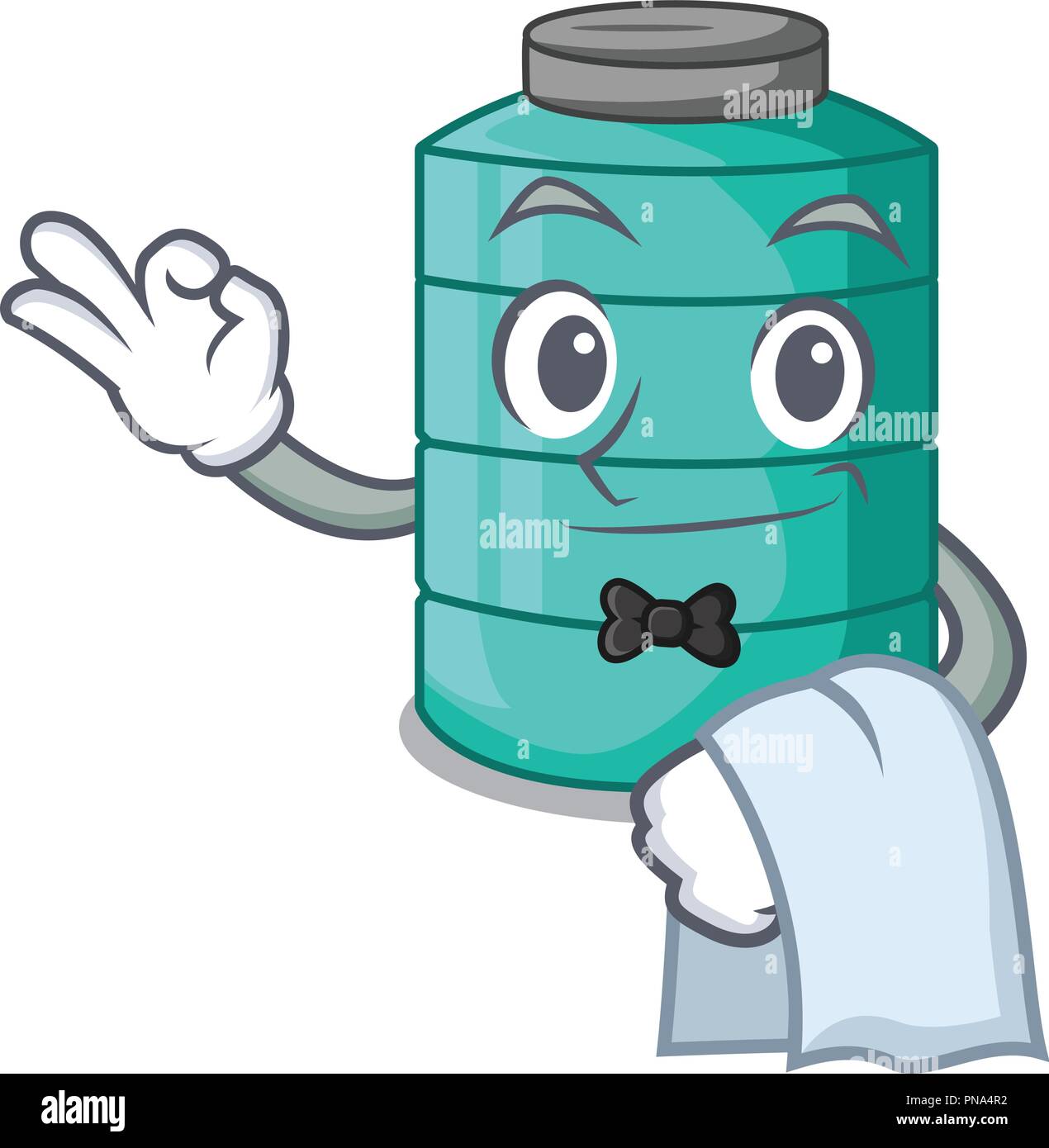 Waiter cartoon water tank on the tower Stock Vector Image & Art - Alamy