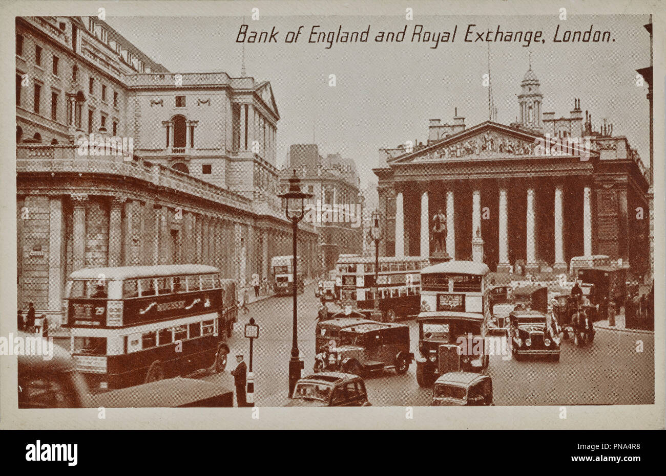 Postcard of Bank of England and Royal Exchange London in about the ...