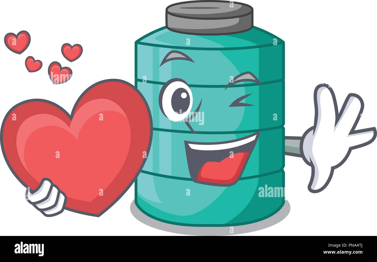 With heart cartoon water tank on the tower Stock Vector Image & Art - Alamy