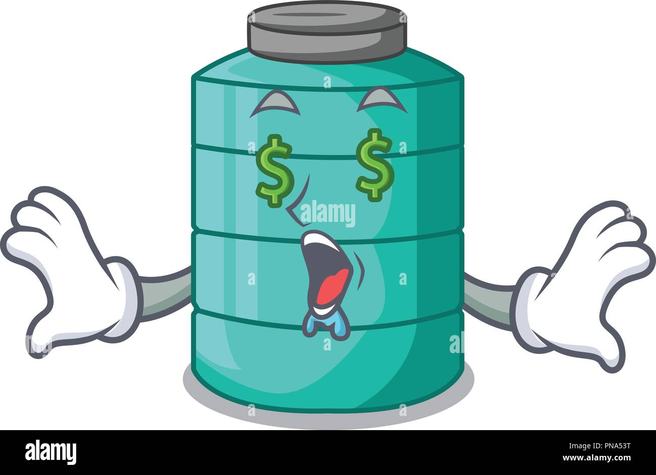 Money eye cartoon water tank for in agriculture Stock Vector Image ...