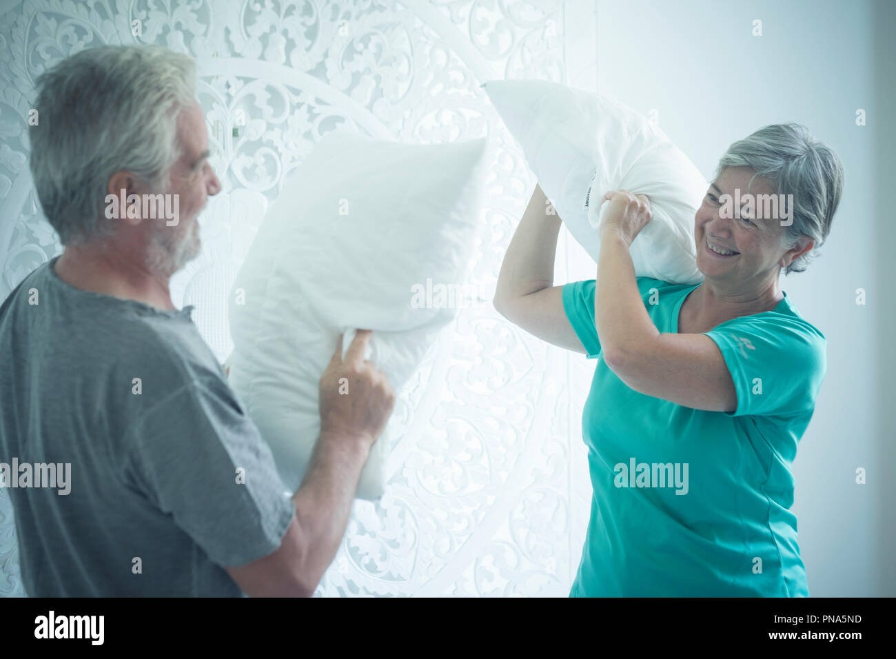 Elderly couple bed tea hi-res stock photography and images - Alamy