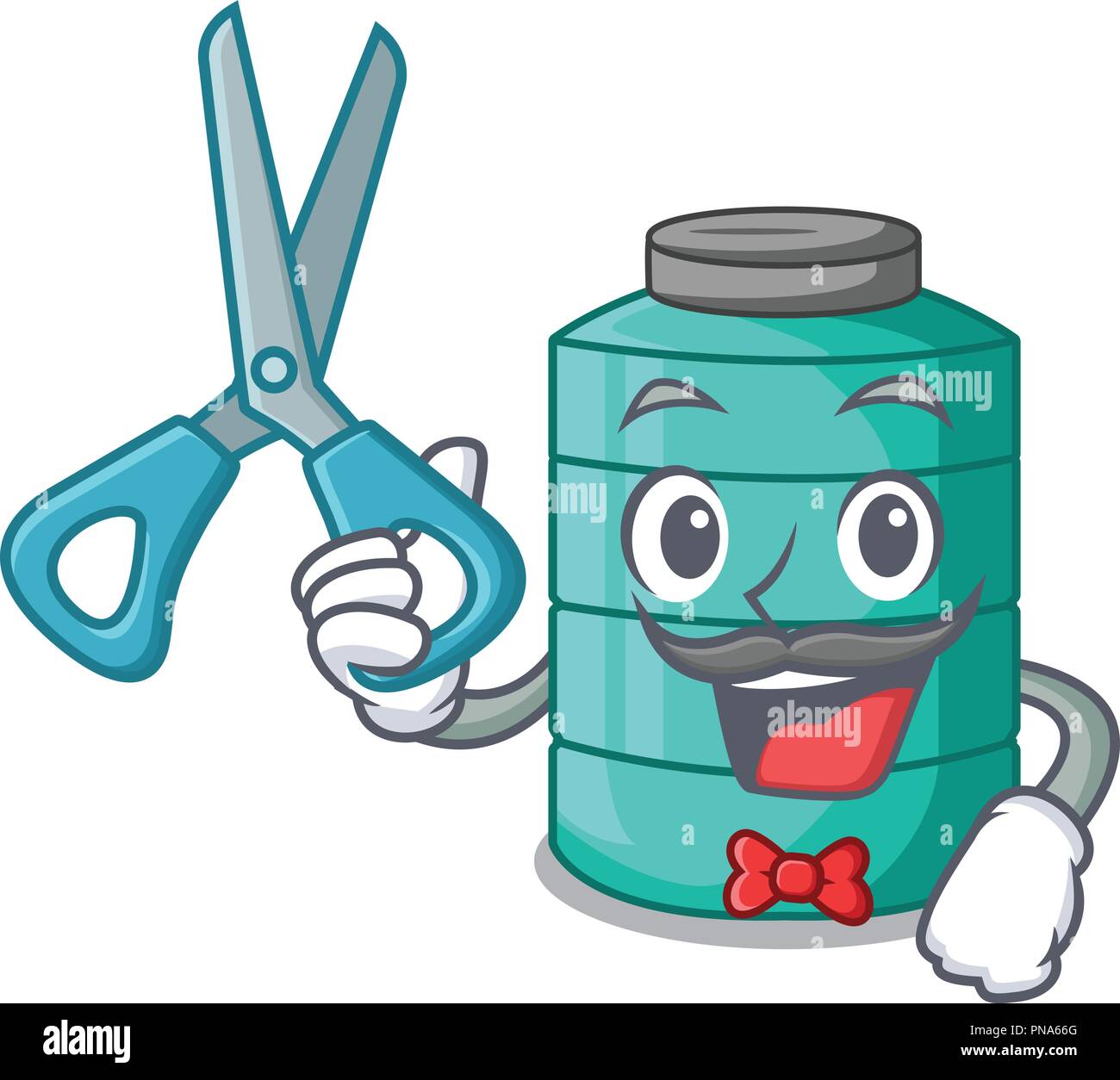 Barber cartoon big industrial water tank container Stock Vector Image ...