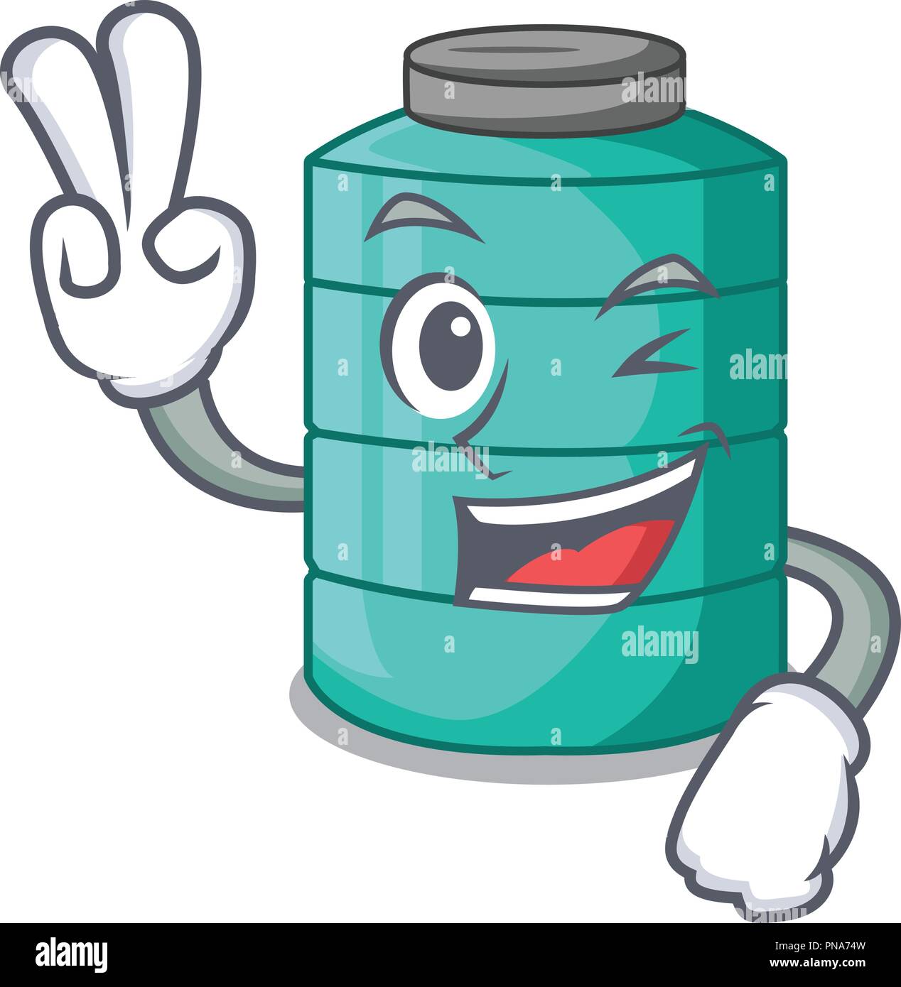 Two finger plastic cartoon water tank in the outdoors Stock Vector ...