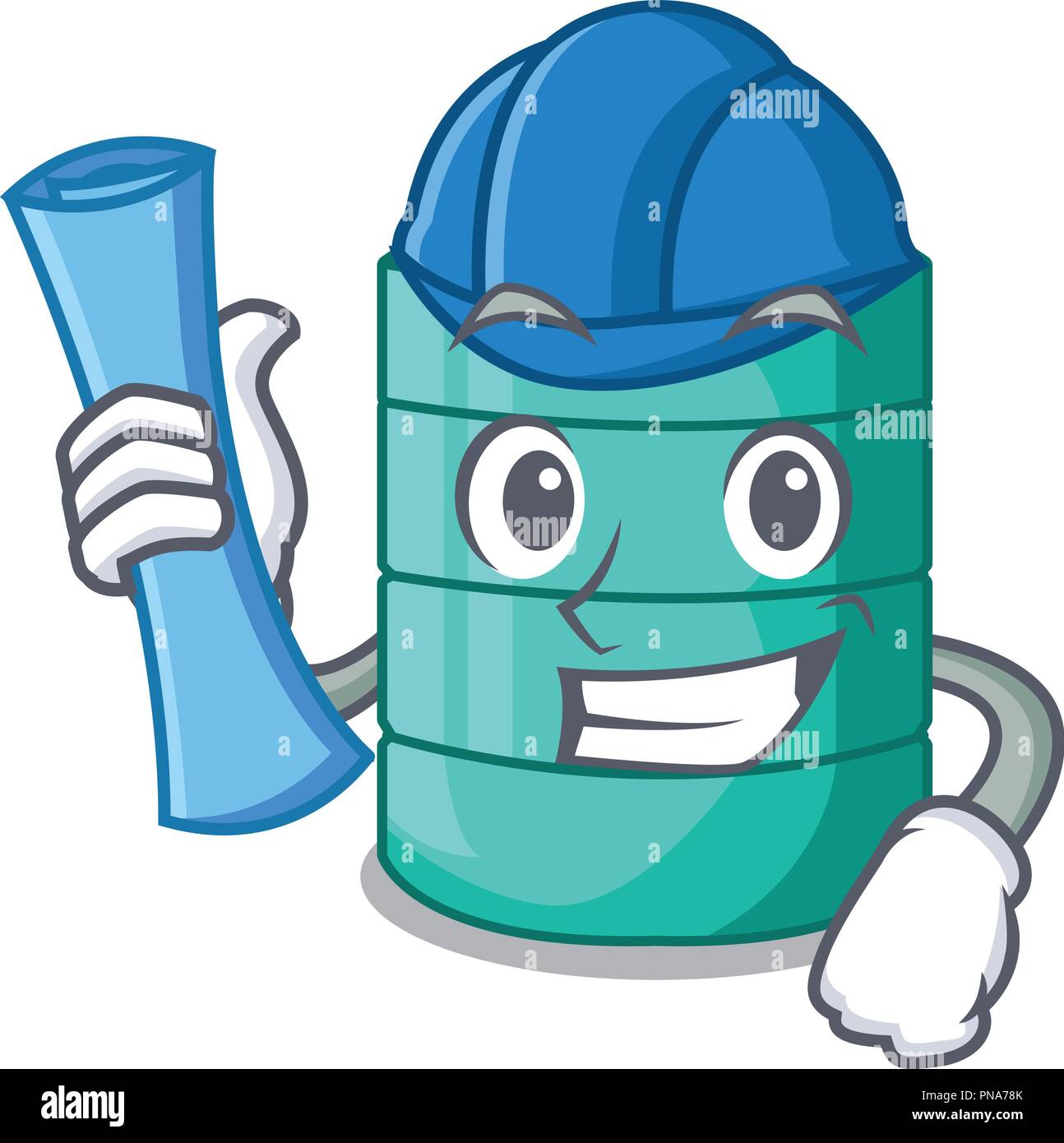 Architect plastic cartoon water tank in the outdoor Stock Vector Image ...