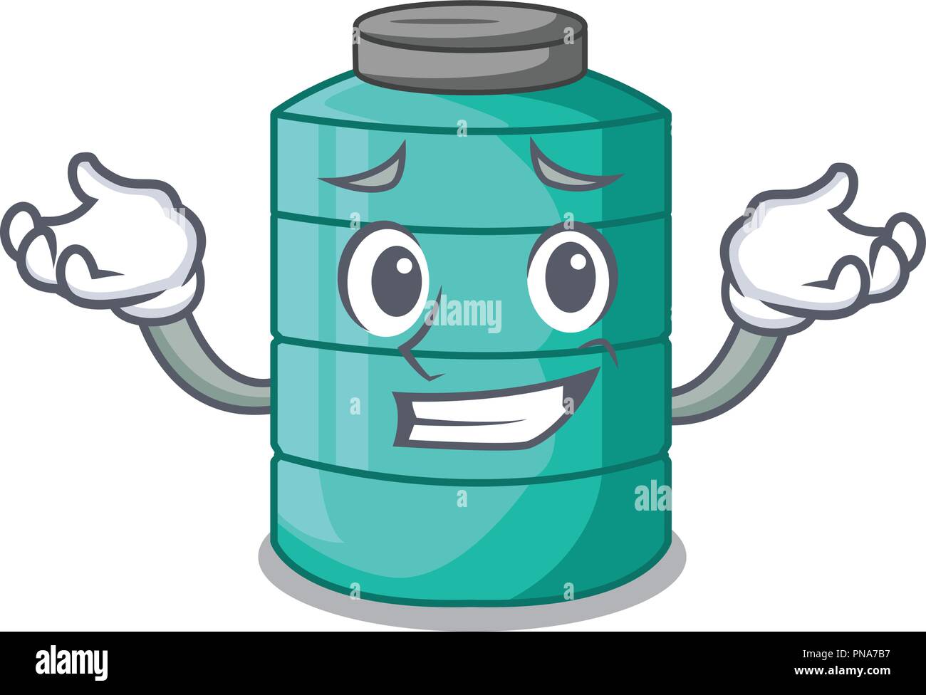 Grinning plastic cartoon water tank in the outdoor Stock Vector Image ...