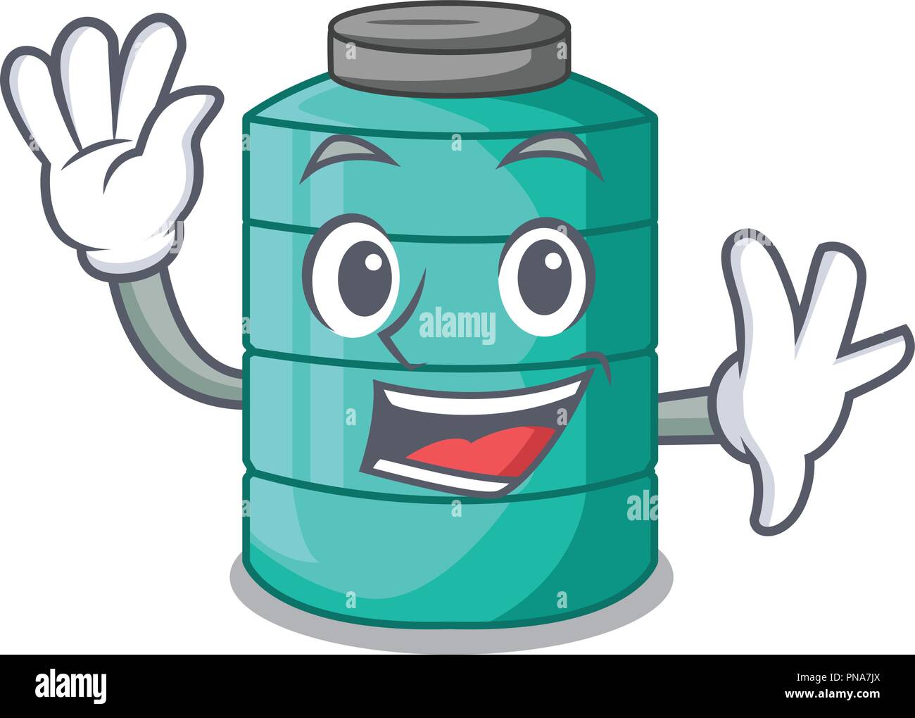 Waving plastic cartoon water tank in the outdoor Stock Vector Image ...