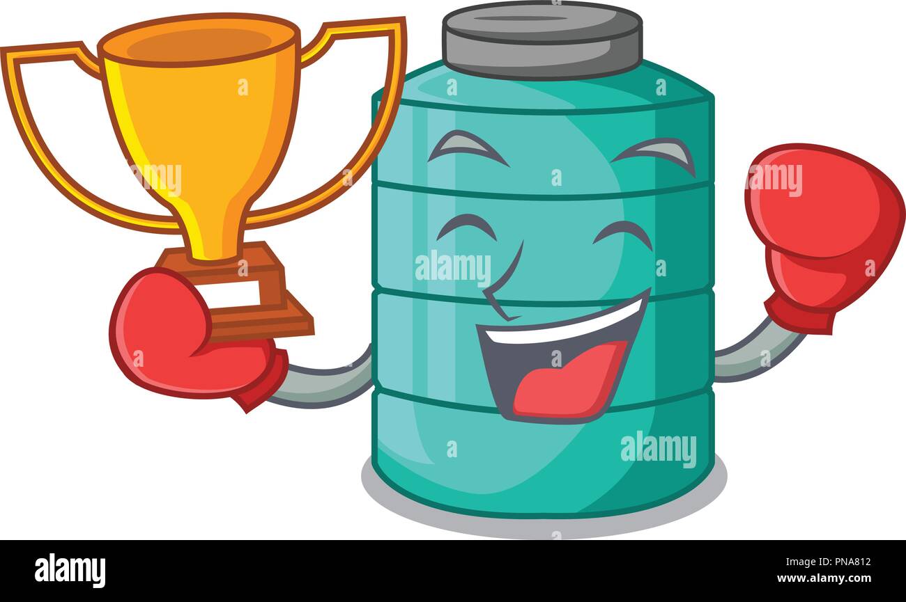 Boxing winner cartoon water tank for in agriculture Stock Vector Image ...