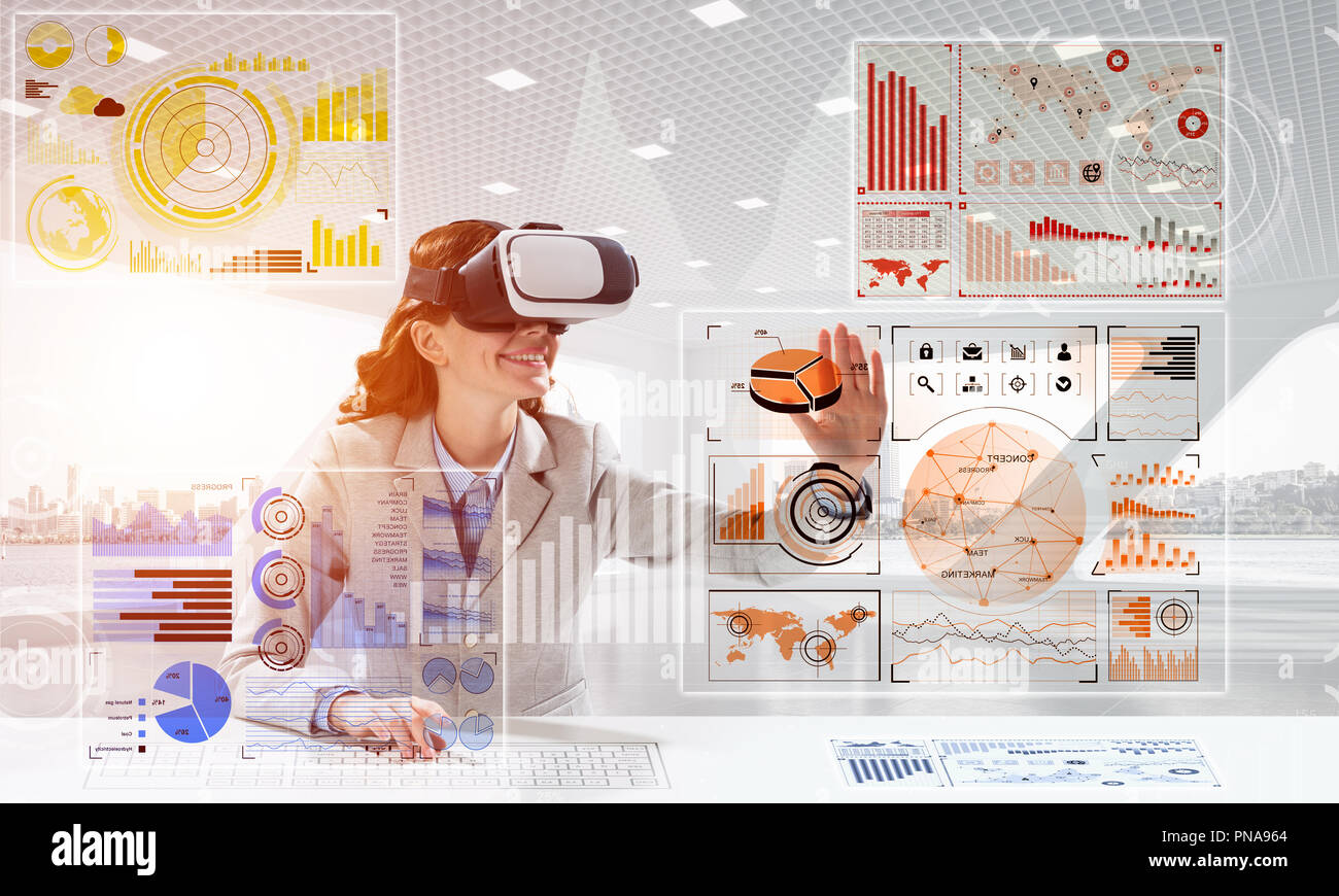 Virtual reality experience Stock Photo - Alamy