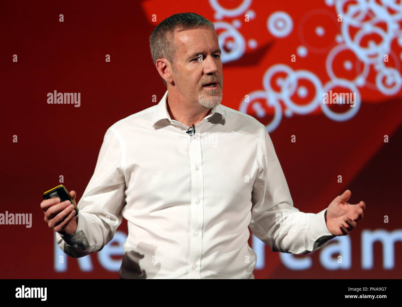 Scott Petty, Vodafone Uk Chief Technology Officer, gives a talk before ...