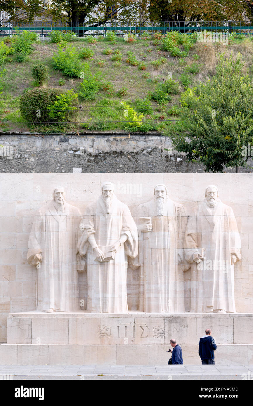 The Reformation Wall in bastions park in Geneva, Switzerland Stock ...
