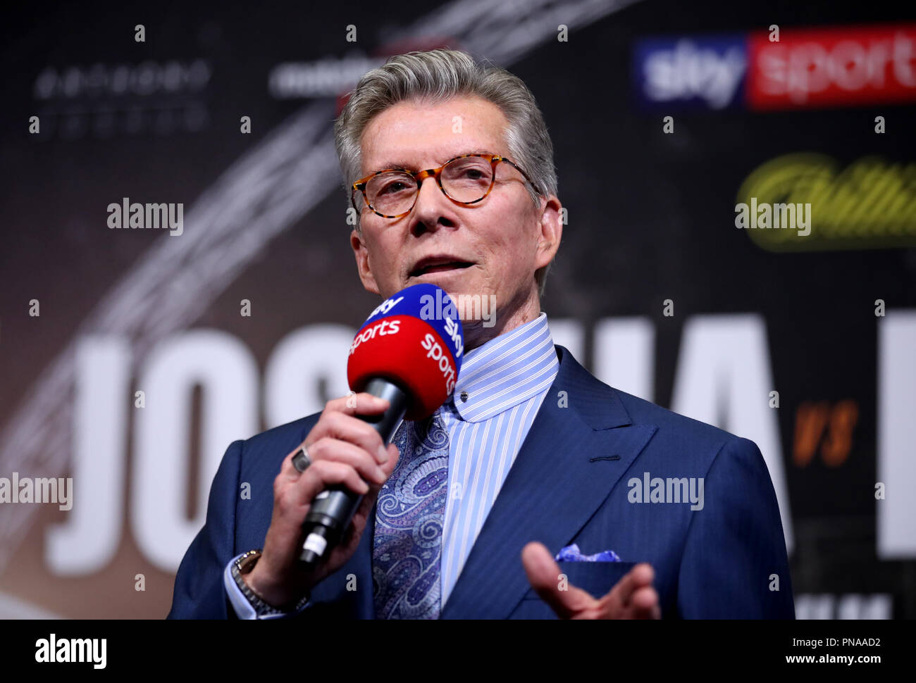 Ring announcer Michael Buffer during the press conference at Wembley ...