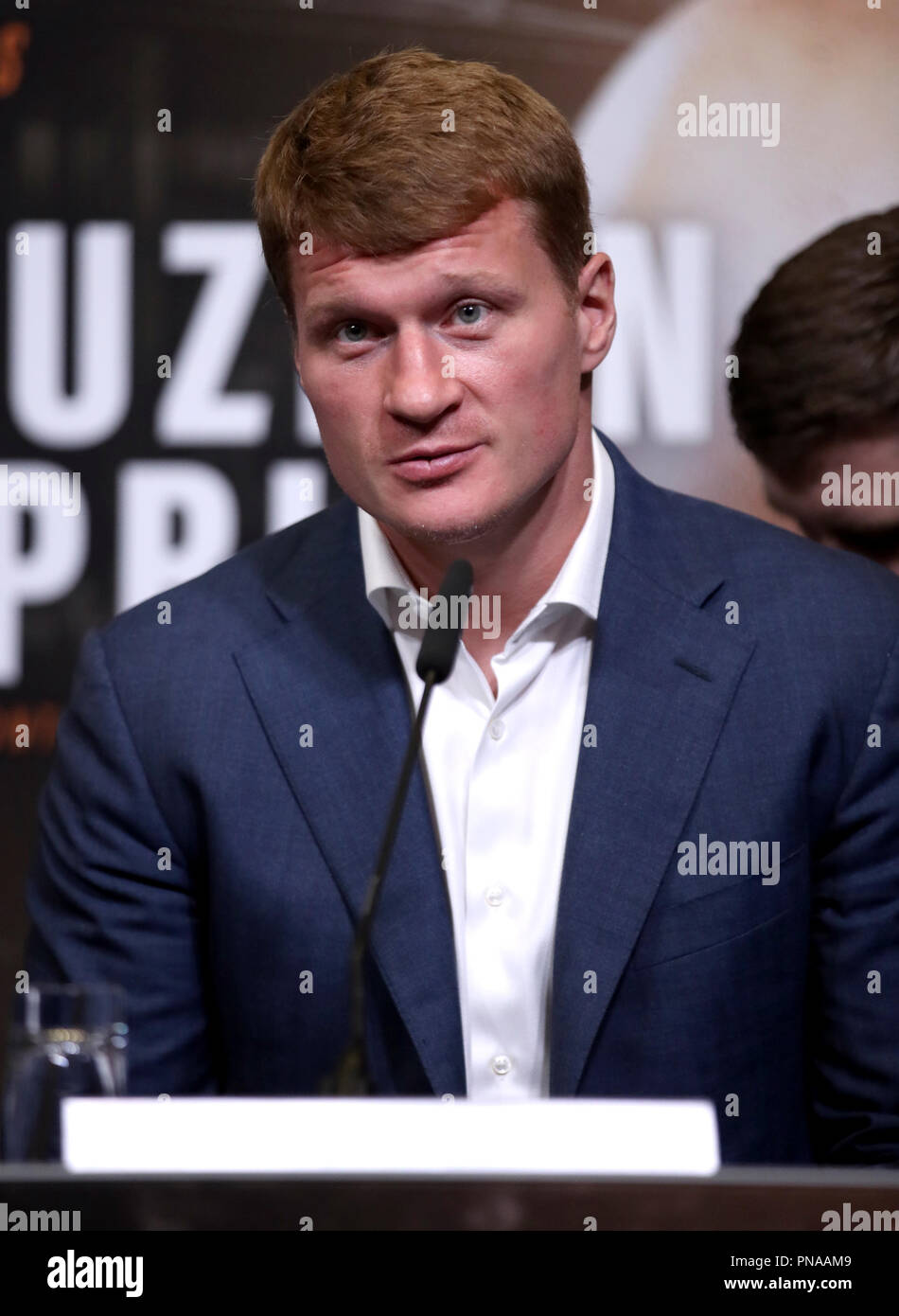 Alexander Povetkin during the press conference at Wembley Stadium ...