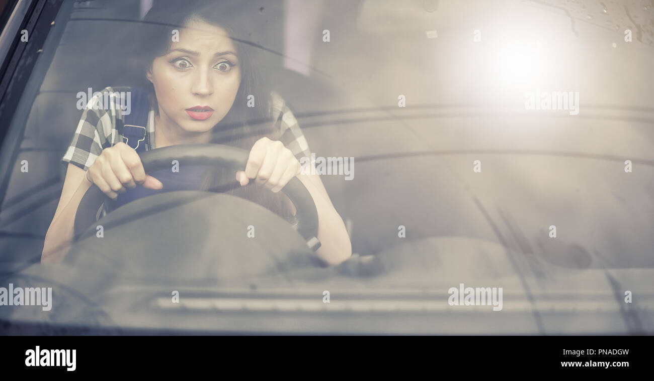 Woman driving test upset hi-res stock photography and images - Alamy