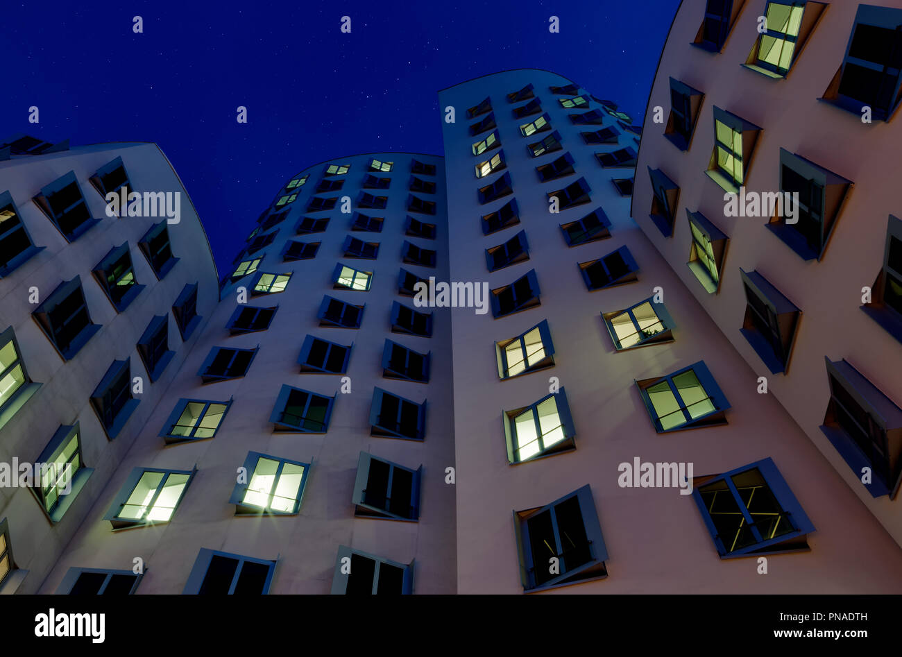 Modern architecture at night in Germany Stock Photo - Alamy