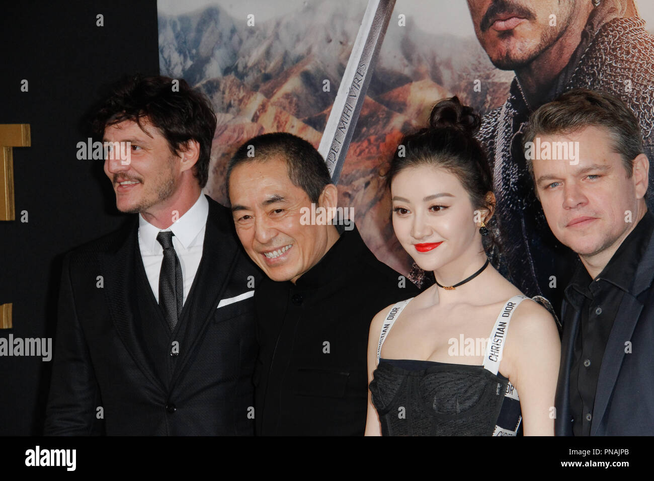 Pedro Pascal, Zhang Yimou, Jing Tian, Matt Damon at the Premiere of ...