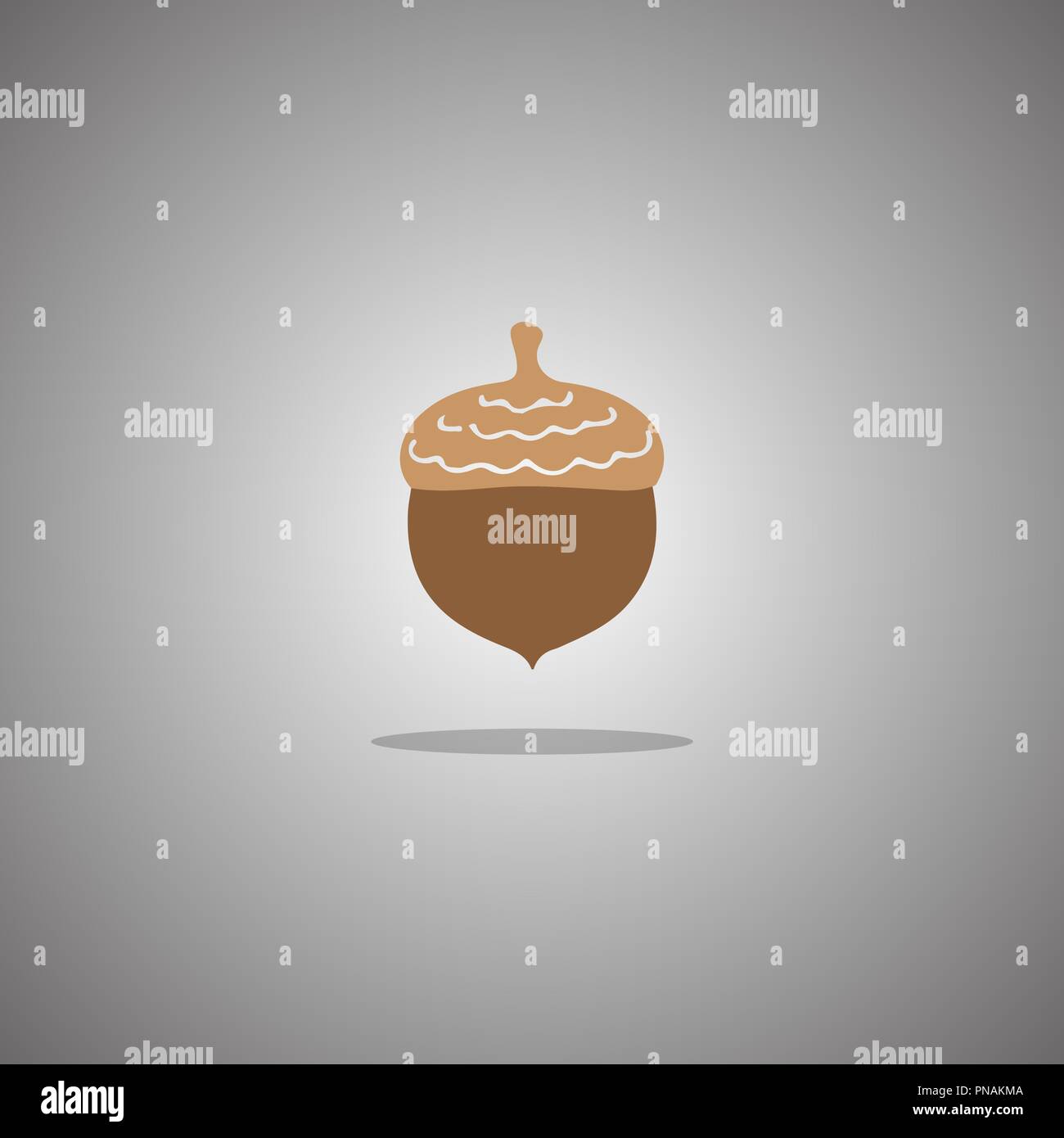 Acorn brown. Vector illustration. Gray background with gradient Stock ...