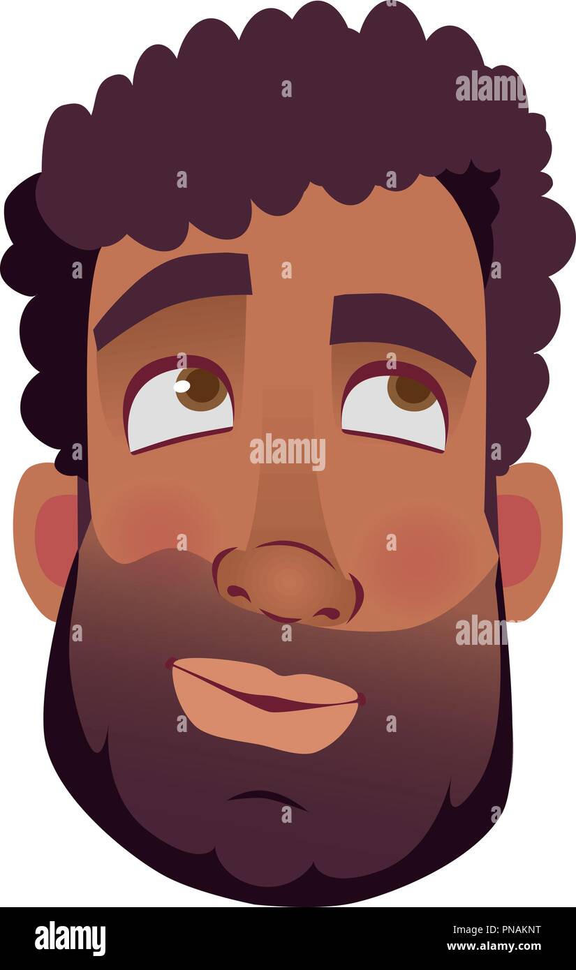 African american man icon. Face of African man vector illustrations ...