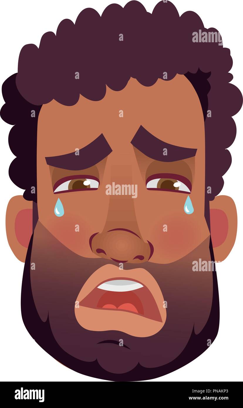 African american man icon. Face of African man vector illustrations ...