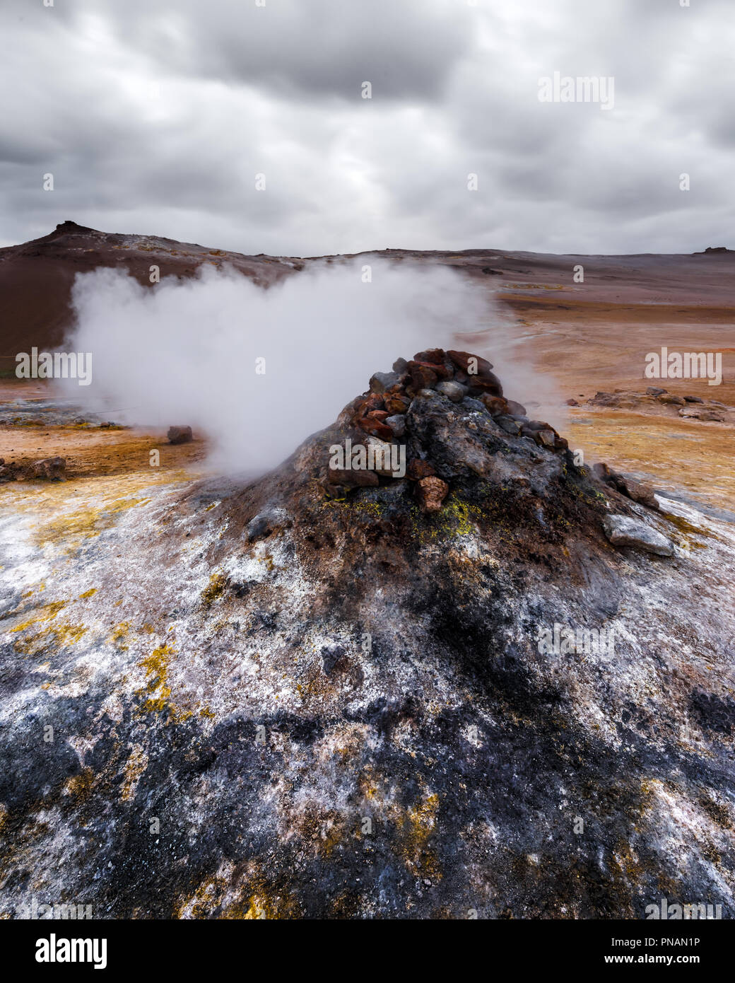 Smoking fumaroles on Hverarond valley Stock Photo - Alamy