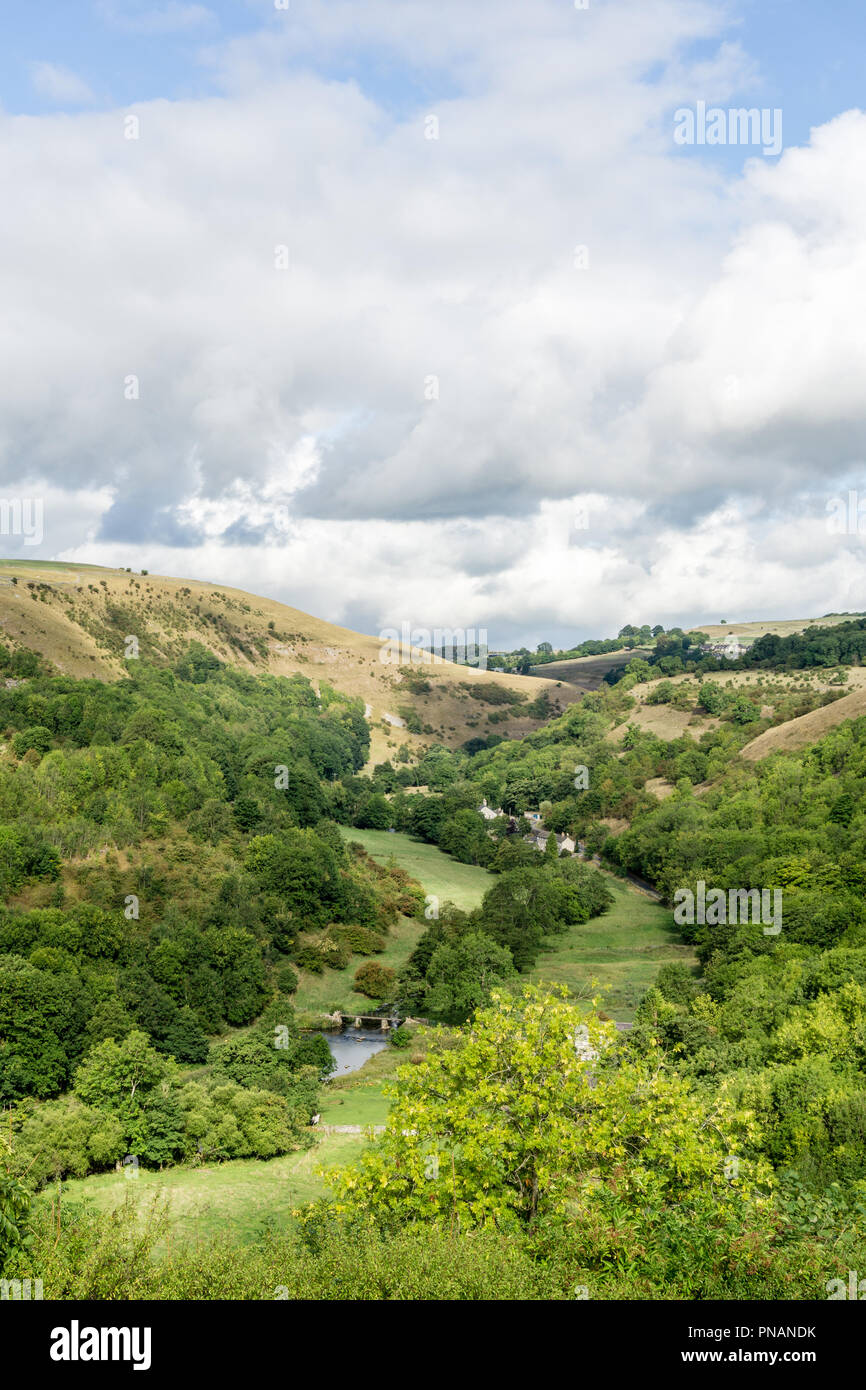 Views down Monsal Dale from the Monsal Head Viewpoint, Peak District ...