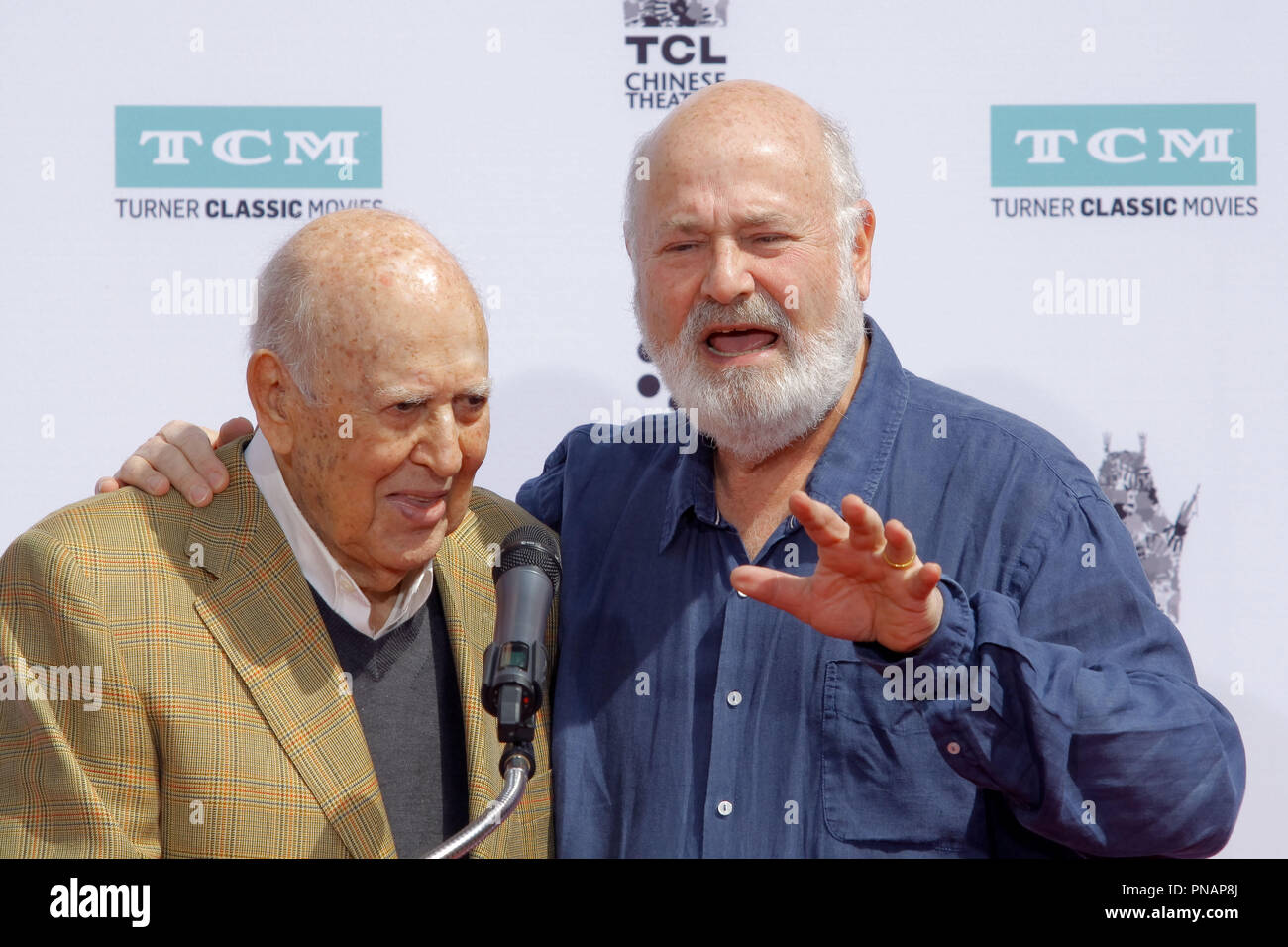 Carl Reiner, Rob Reiner at the Hand and Footprint Ceremony honoring ...