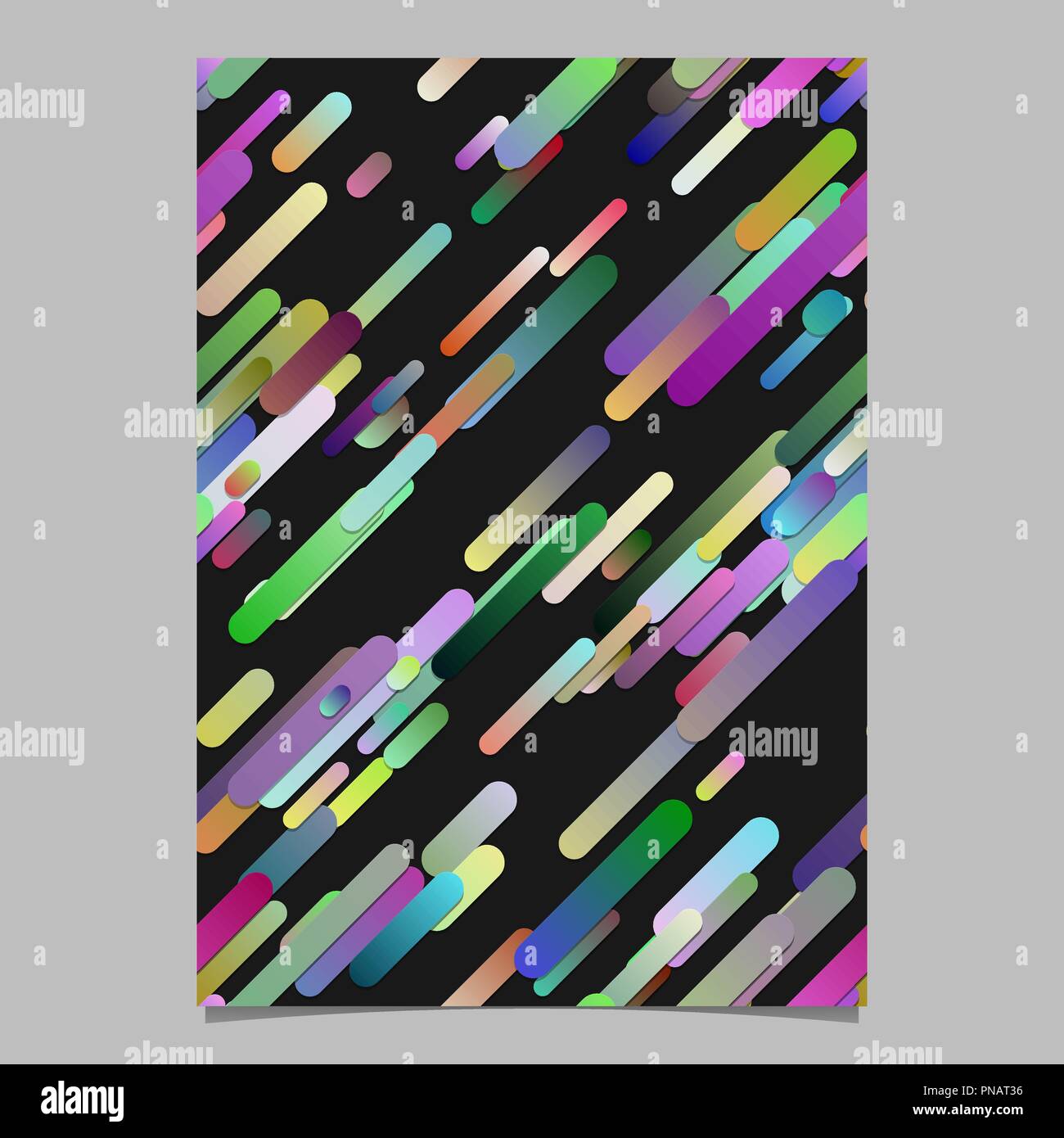 Colorful diagonal gradient rounded stripe pattern page background template - vector stationery ...