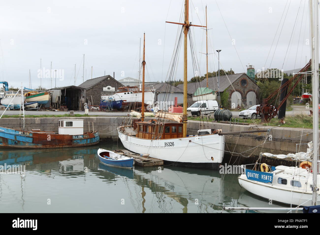 Port Penrhyn Commercial Docks, Banger Wales Stock Photo - Alamy