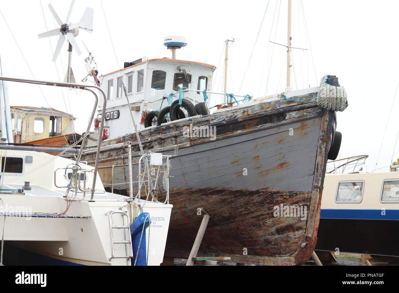Port Penrhyn Commercial Docks, Banger Wales Stock Photo - Alamy