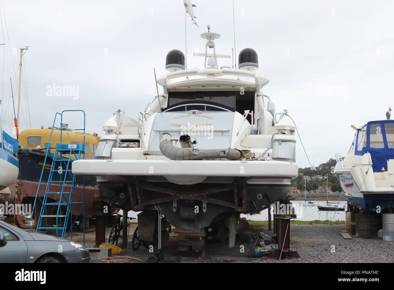 Port Penrhyn Commercial Docks, Banger Wales Stock Photo - Alamy