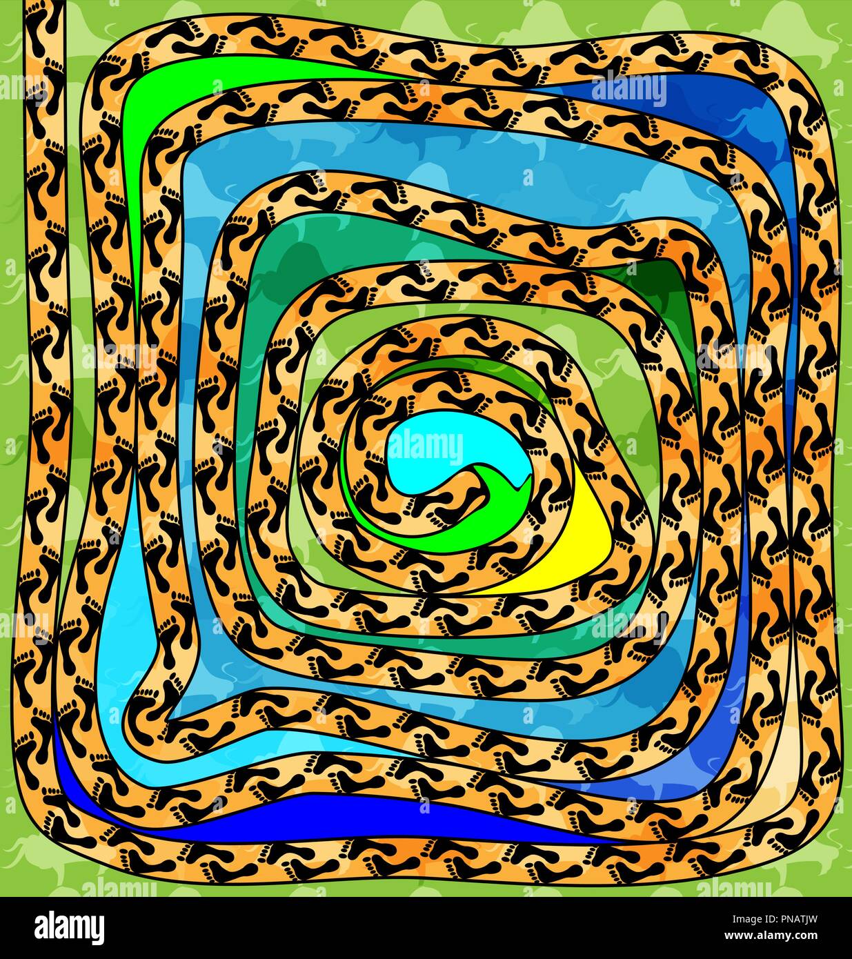 abstract colored background image of spiral footprint Stock Vector ...