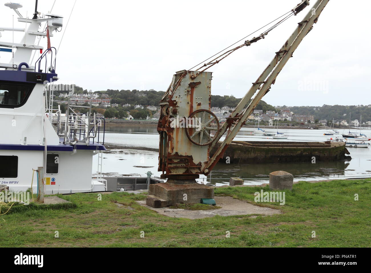Port Penrhyn Commercial Docks, Banger Wales Stock Photo - Alamy