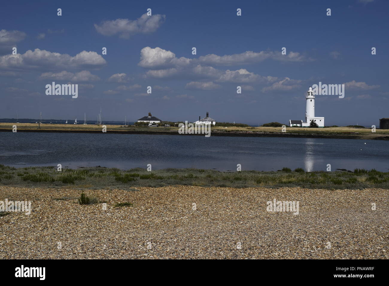 Lighthouse at Hurst Castle Stock Photo - Alamy